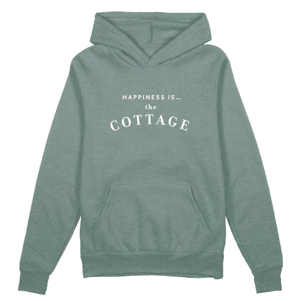 Unisex Cottage Hoodie, Sage - Happiness Is...