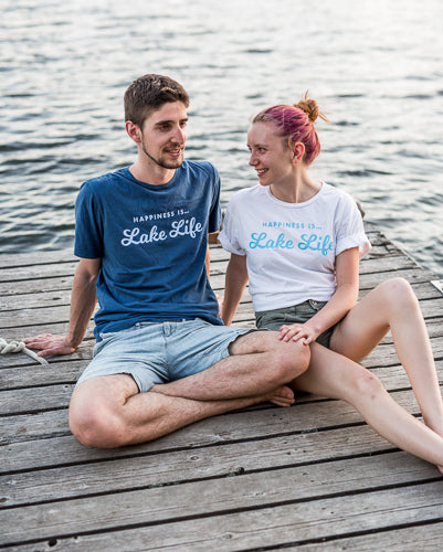 Men's Lake Life T-Shirt, Sea Blue - Happiness Is...